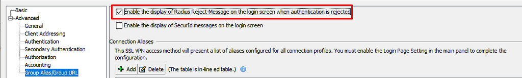 Display Radius Reject_message on the login screen when authentication ...